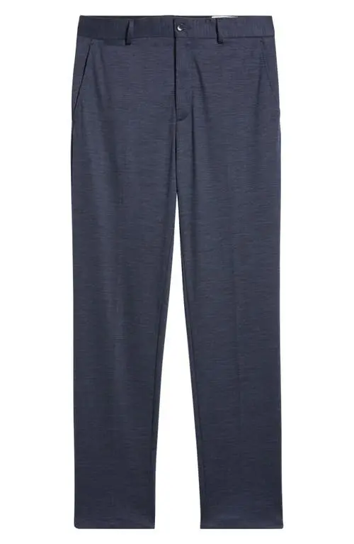 Bugatchi Flat Front Knit Wool Blend Chinos - Navy