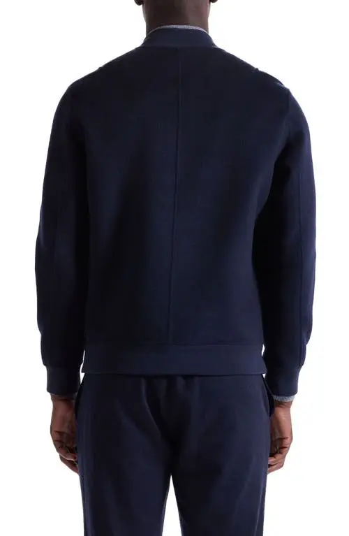 Bugatchi Brushed Wool Blend Bomber Jacket - Navy