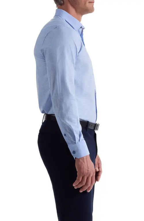 Bugatchi Julian Shaped Fit Abstract Stripe Stretch Cotton Button-up Shirt - Sky