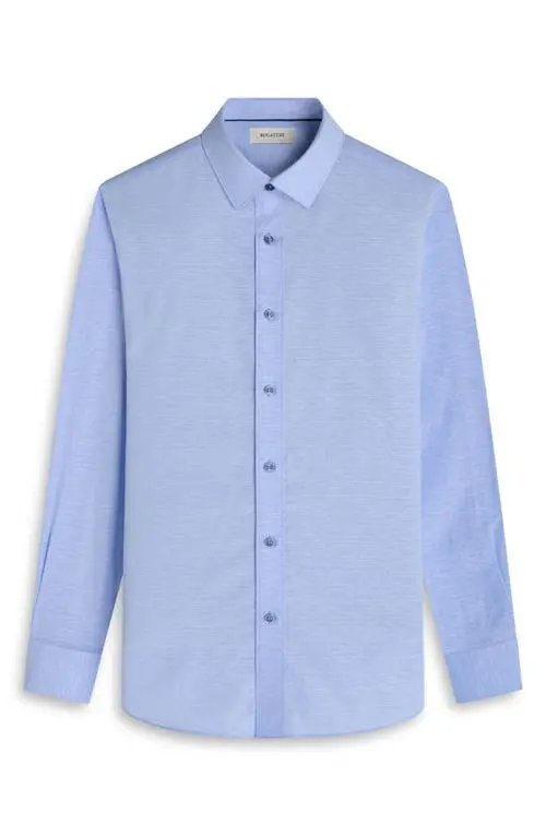 Bugatchi Julian Shaped Fit Abstract Stripe Stretch Cotton Button-up Shirt - Sky