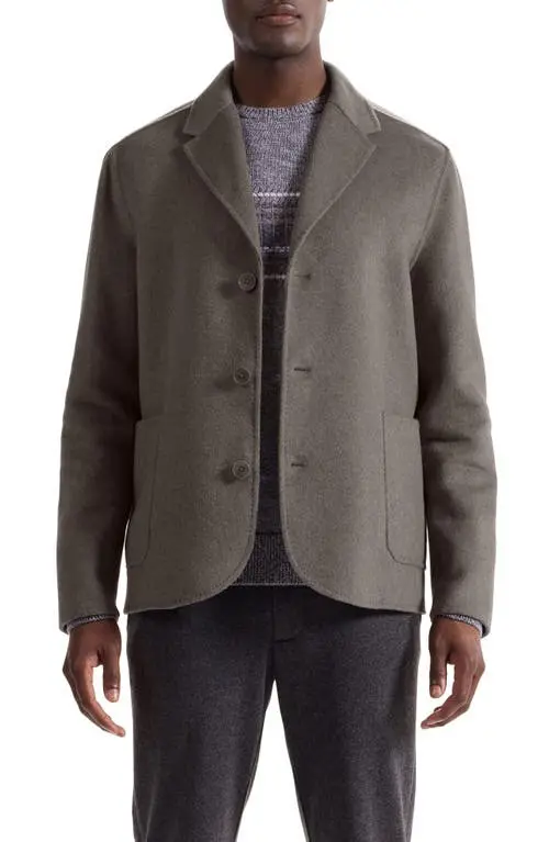 Bugatchi Felted Wool Blend Three-button Blazer - Walnut