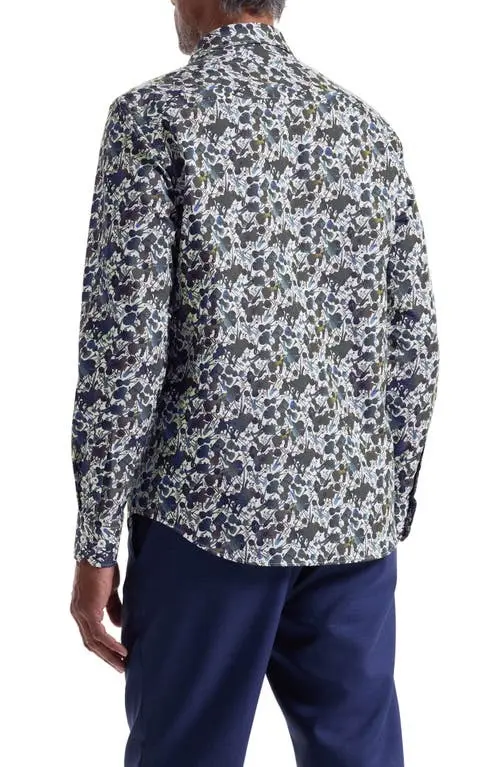 Bugatchi Julian Shaped Fit Orchestra Print Cotton Button-up Shirt - Truffle
