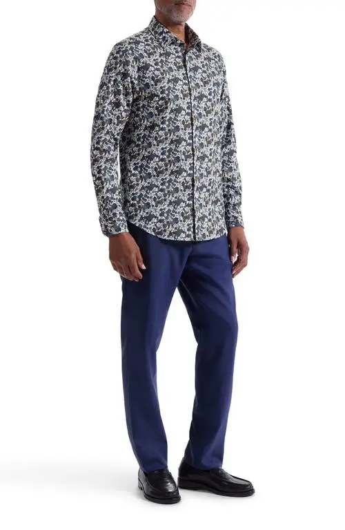 Bugatchi Julian Shaped Fit Orchestra Print Cotton Button-up Shirt - Truffle