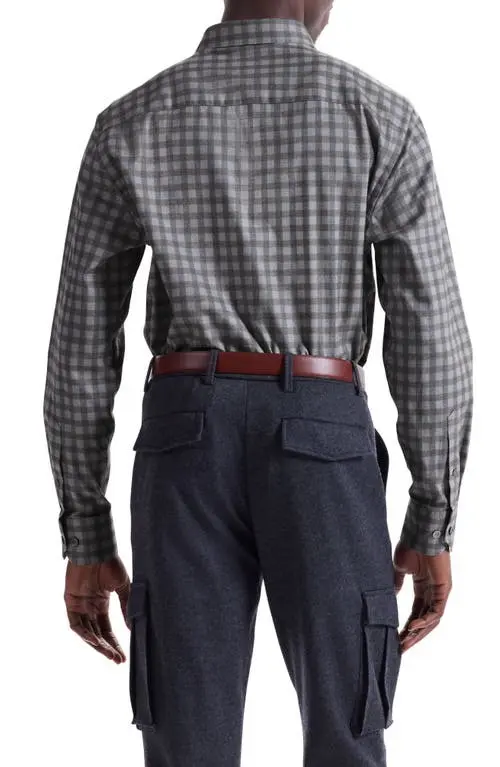 Bugatchi Karl Shaped Fit Plaid Cotton Button-up Shirt