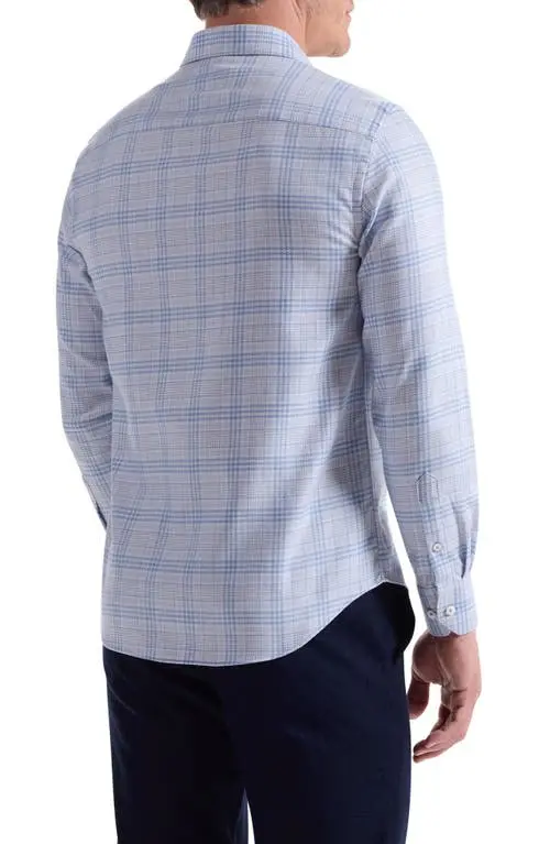 Bugatchi Axel Trim Fit Plaid Cotton Button-up Shirt - Sky