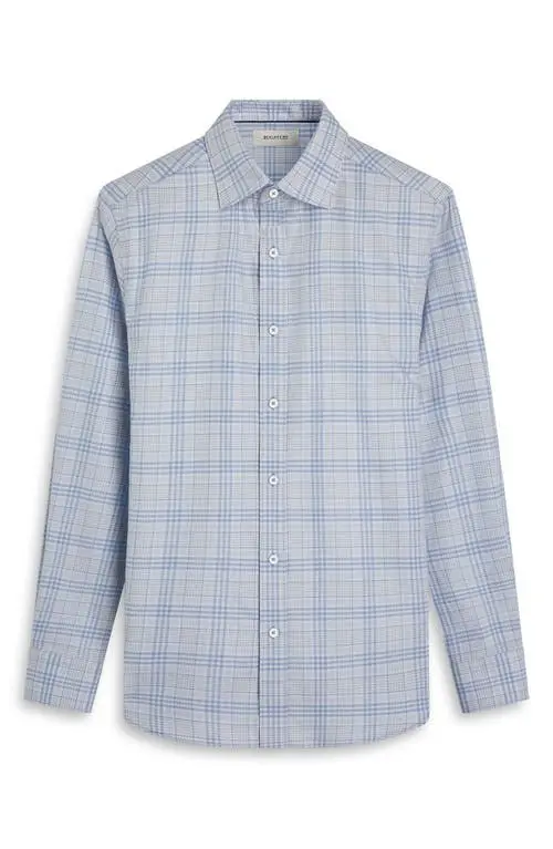 Bugatchi Axel Trim Fit Plaid Cotton Button-up Shirt - Sky
