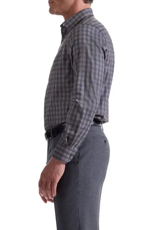 Bugatchi Julian Shaped Fit Check Cotton Button-up Shirt - Amethyst