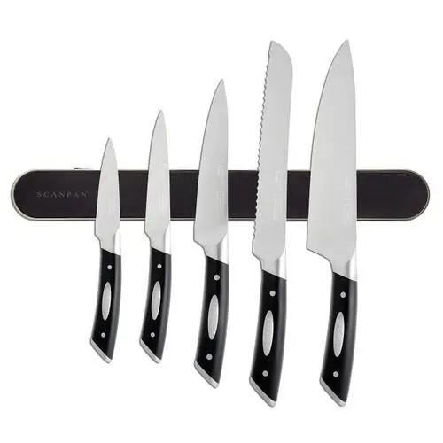 SCANPAN Classic 6-piece Knife Set With Magnet Bar - Black