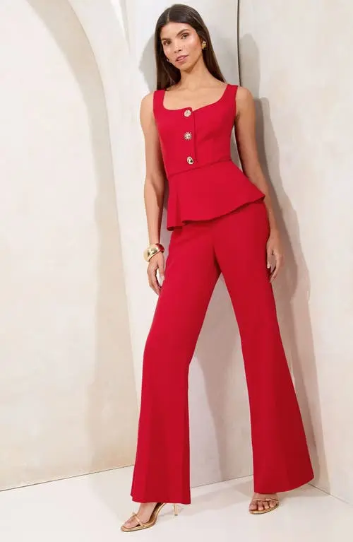 LIPSY Sleeveless Peplum Wide Leg Jumpsuit