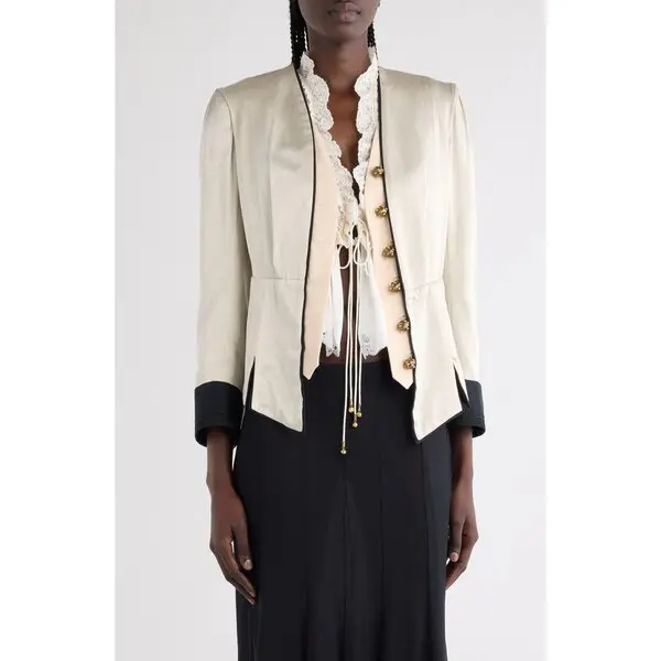 Chloé Silk Satin Peplum Jacket