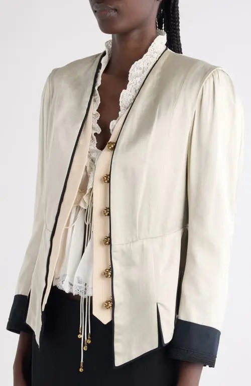 Chloé Silk Satin Peplum Jacket