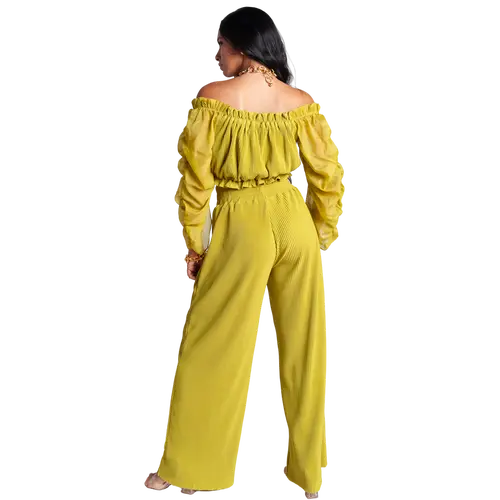 RICHANTEE High-waisted Pleated Wide Leg Pants