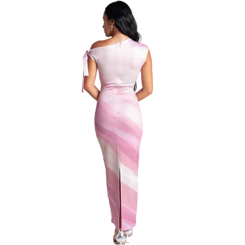 RICHANTEE Off-shoulder Bodycon Maxi Dress - Pink