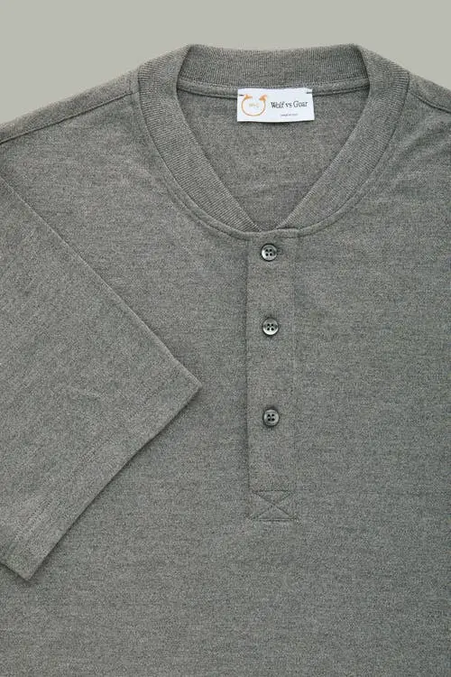 WOLF VS. GOAT (WVG) Henley Short Sleeve Viscose Interlock