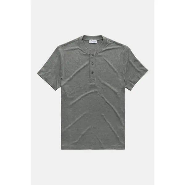 WOLF VS. GOAT (WVG) Henley Short Sleeve Viscose Interlock - Mais Grey