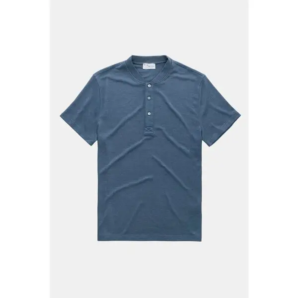 WOLF VS. GOAT (WVG) Henley Short Sleeve Viscose Interlock - Navy