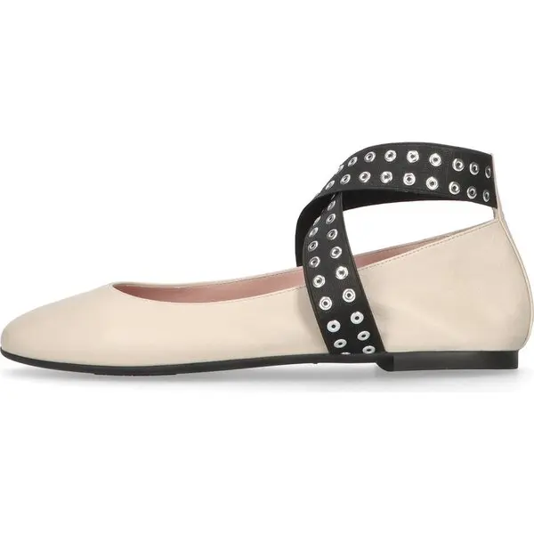 Pretty Ballerinas Ankle Strap Ballet Flat - Ivory