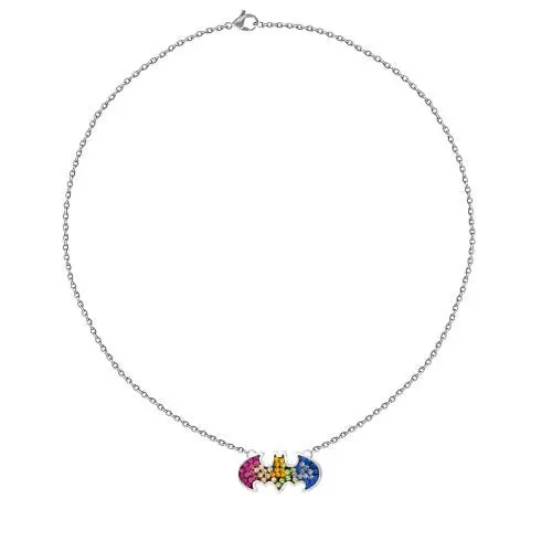 DC COMICS Batman Stainless Steel Crystal Necklace