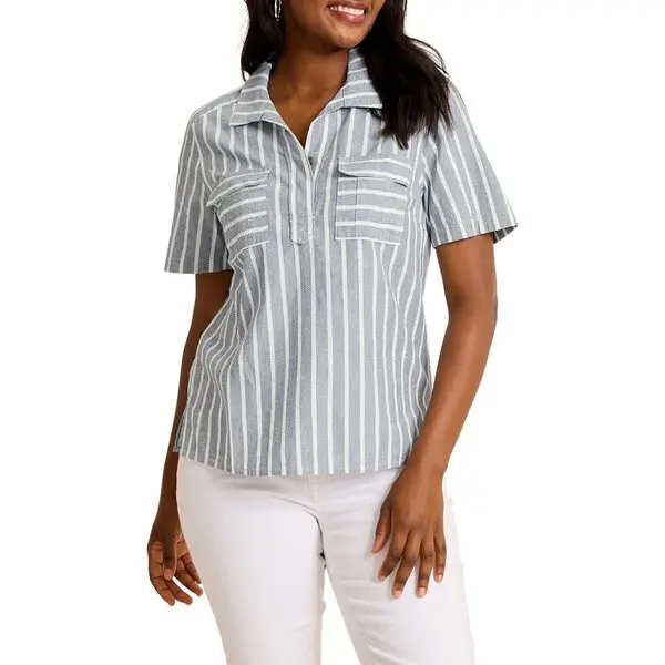 Tommy Bahama Chambray Stripe Utility Shirt