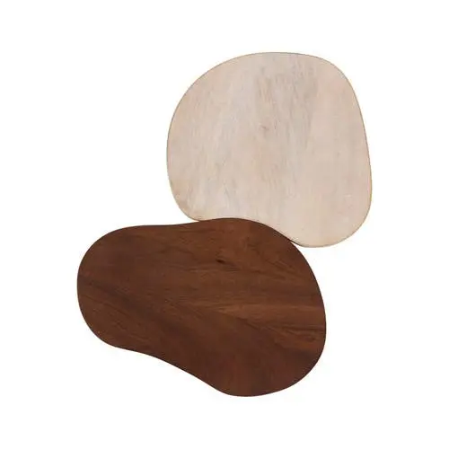 STORIED HOME Mango Wood Organic Shaped Cheese/cutting Boards - Walnut