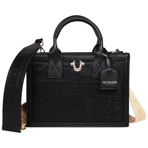 True Religion Mega Logo Modern Tote - Black