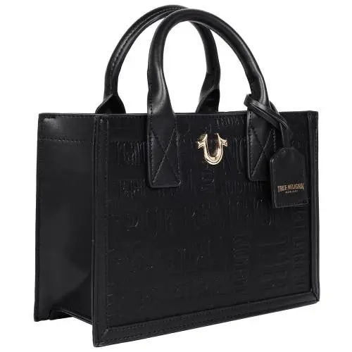 True Religion Mega Logo Modern Tote - Black