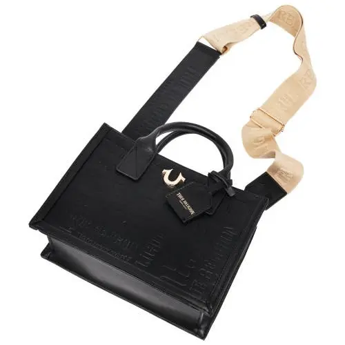 True Religion Mega Logo Modern Tote - Black