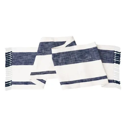 CAROL & FRANK Morgan Striped Table Runners Collection - Navy