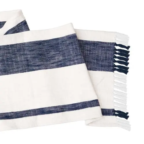 CAROL & FRANK Morgan Striped Table Runners Collection - Navy