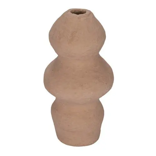 STORIED HOME Handmade Large Paper Mâché Vase With Dusty Color And Smooth Design - Pink