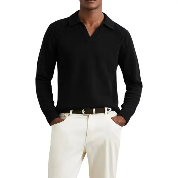 REISS Banbury Wool & Cashmere Johnny Collar Sweater