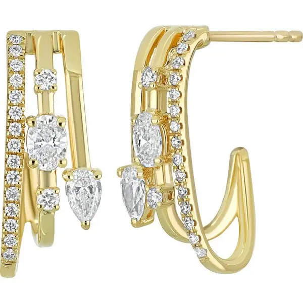 Bony Levy Maya Diamond Huggie Hoop Earrings - 18k Yellow Gold