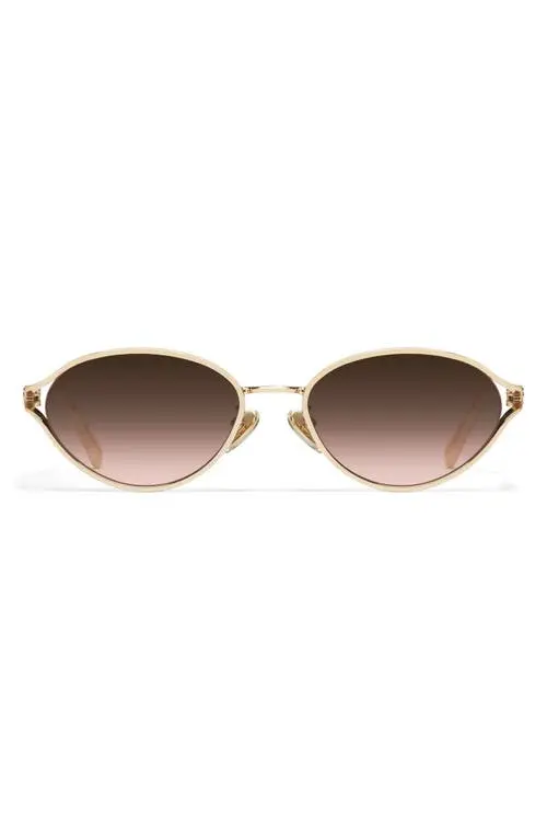 Quay Formal Affair Round Sunglasses - Gold/brown Rose
