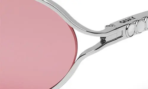 Quay Formal Affair Round Sunglasses - Silver/peony