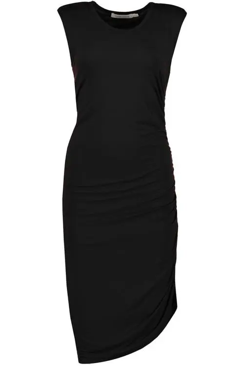 BISHOP + YOUNG Alex Side Ruched Midi Dress - Black
