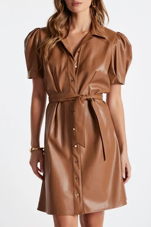 BISHOP + YOUNG Clea Leather Mini Dress - Black