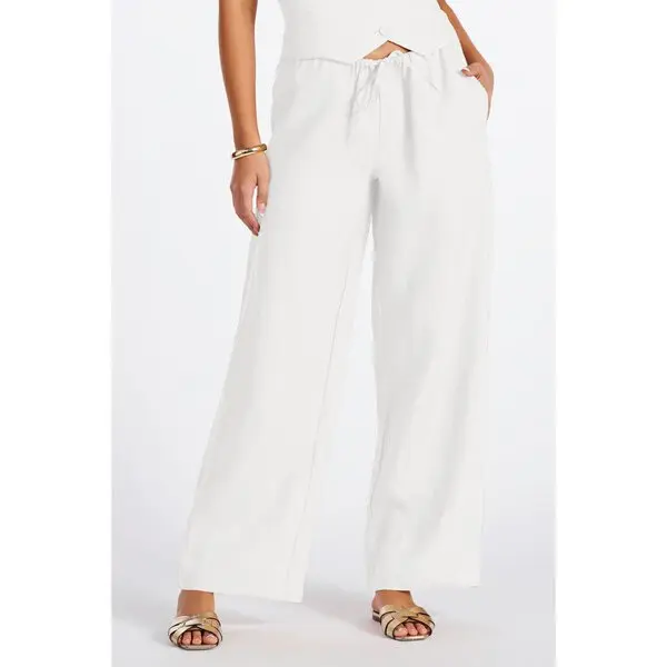 BISHOP + YOUNG Positano Drawstring Linen Pants - White