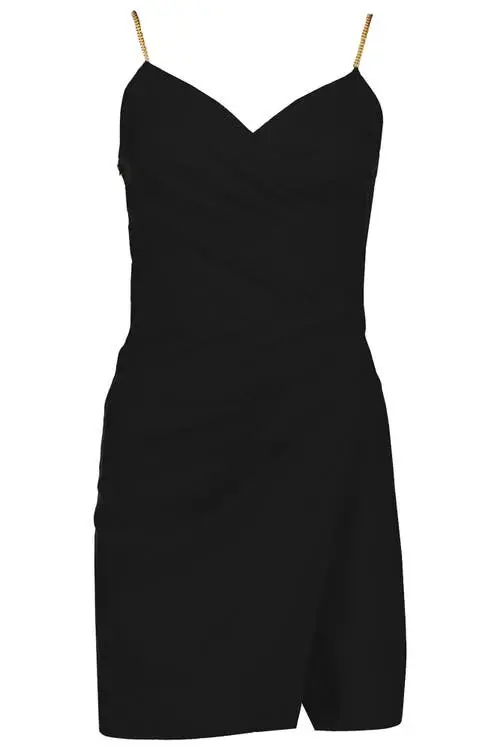 BISHOP + YOUNG Malone Faux Wrap Mini Dress - Black