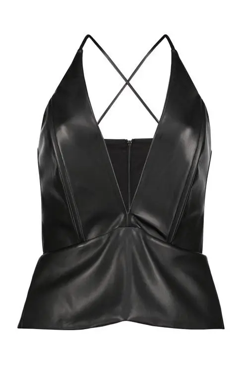BISHOP + YOUNG Peplum Leather Top