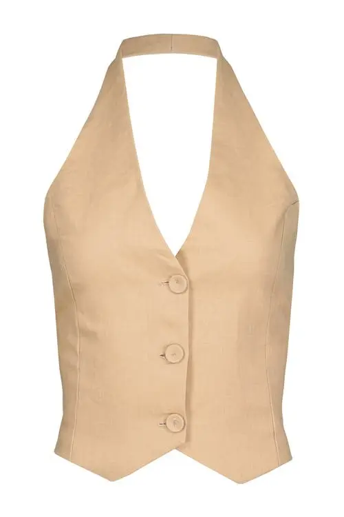 BISHOP + YOUNG Positano Linen Halter Vest