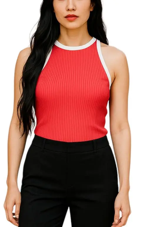 BISHOP + YOUNG Candace Ribbed Sweater Tank - Lipstick