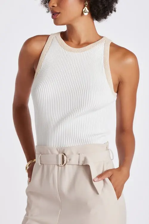 BISHOP + YOUNG Candace Ribbed Sweater Tank - Natural