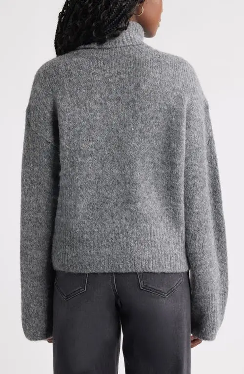 Treasure & Bond Fuzzy Turtleneck Sweater - Grey