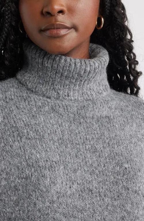 Treasure & Bond Fuzzy Turtleneck Sweater - Grey