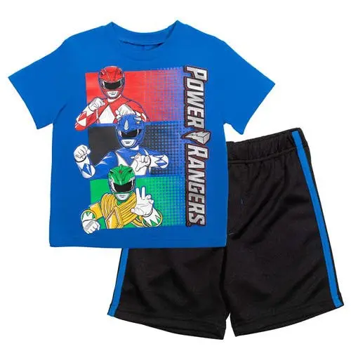 POWER RANGERS T-shirt & Mesh Shorts Set - Blue