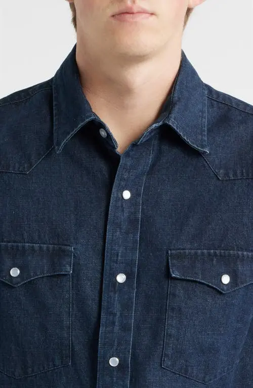 SCHOTT Cotton Denim Western Shirt - Indigo