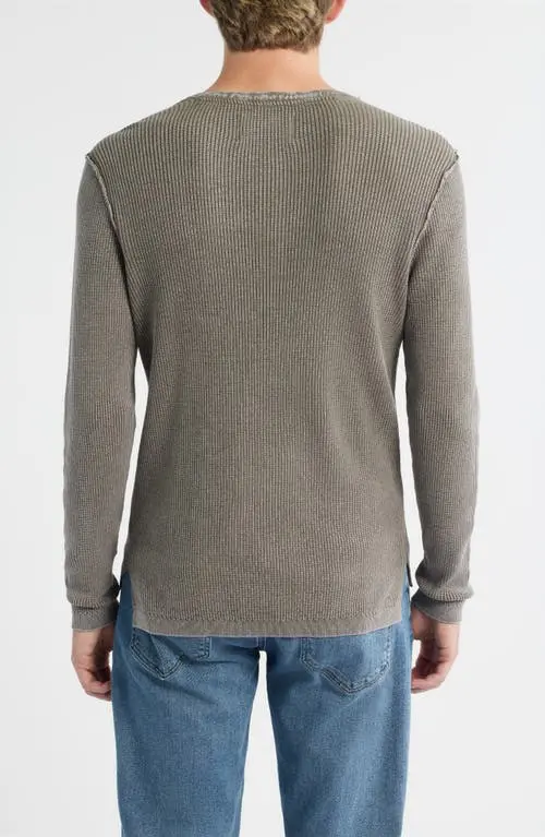 SCHOTT Stonewash Cotton Henley Sweater - Olive
