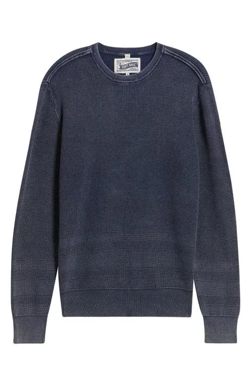 SCHOTT Stonewash Cotton Crewneck Sweater - Navy