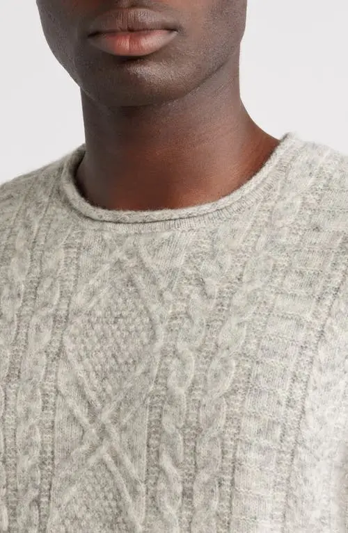 SCHOTT Tri-blend Fisherman Sweater - Cloud Grey