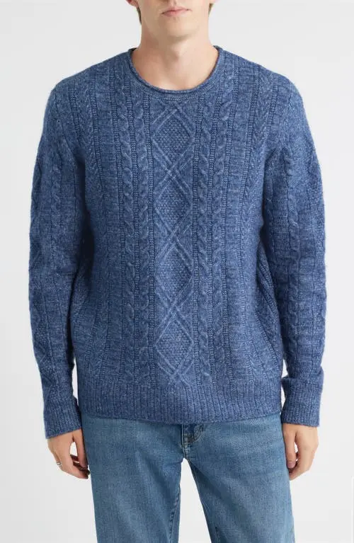 SCHOTT Tri-blend Fisherman Sweater - Navy